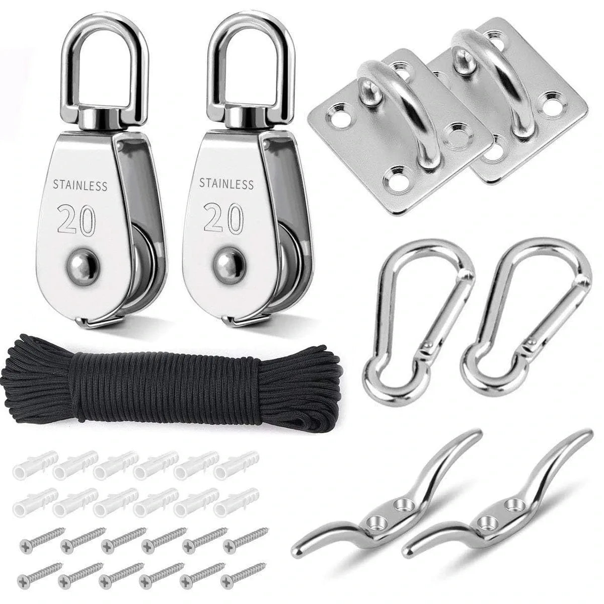 Stainless Steel Easy Hoist Pulley Fixing Kit for Sail Shades – Zephyr ...