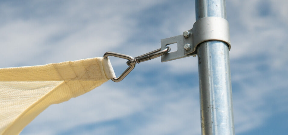 Galvanised Steel Bracket Clamp with Eyelet - for 48mm Diameter Sail Sh ...